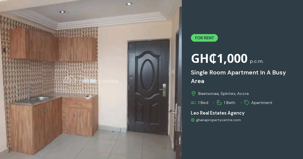 For Rent: Single Room Apartment In A Busy Area, Baatsonaa, Spintex ...