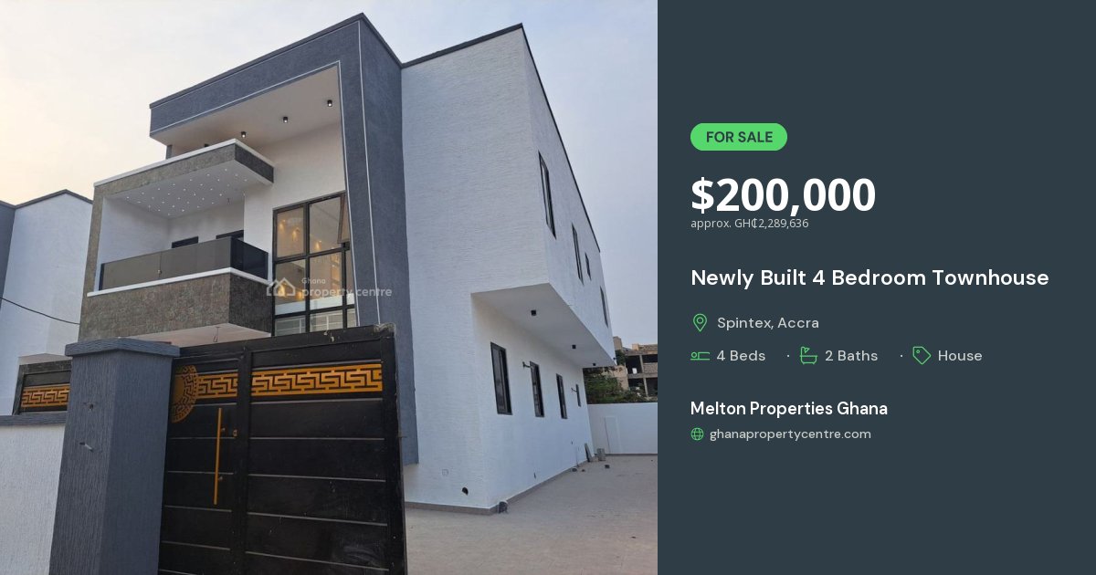 For Sale: Newly Built 4 Bedroom Townhouse , Lashibi, Spintex, Accra | 4 ...