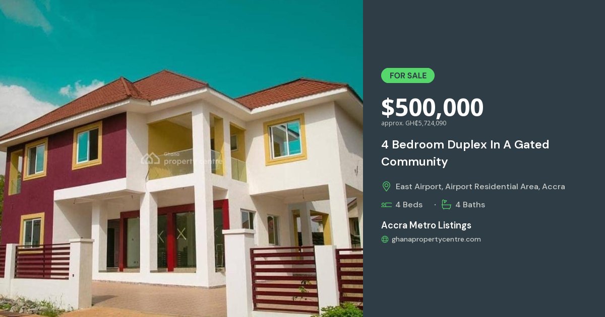 For Sale: 4 Bedroom Duplex In A Gated Community, Mahama Road, East ...