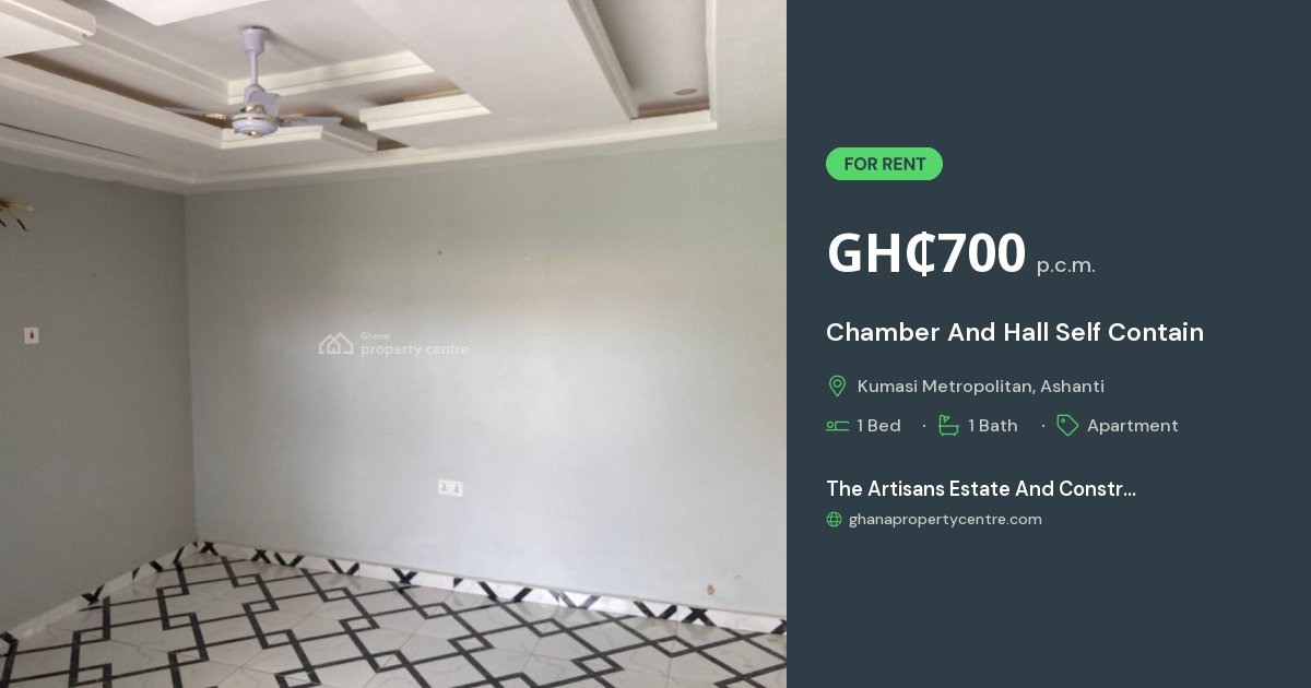 For Rent: Chamber And Hall Self Contain, Sokoban-wood Village, Kumasi ...