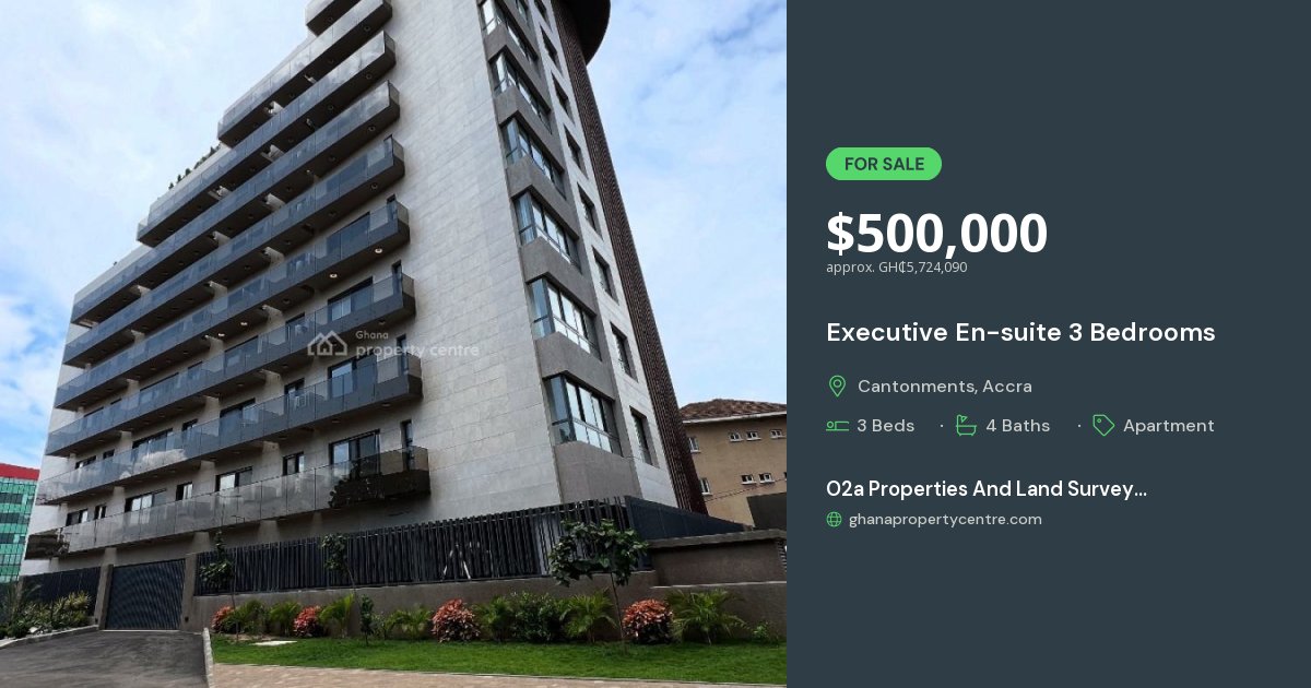 For Sale: Executive En-suite 3 Bedrooms, Cantonments, Accra | 3 Beds, 4 ...