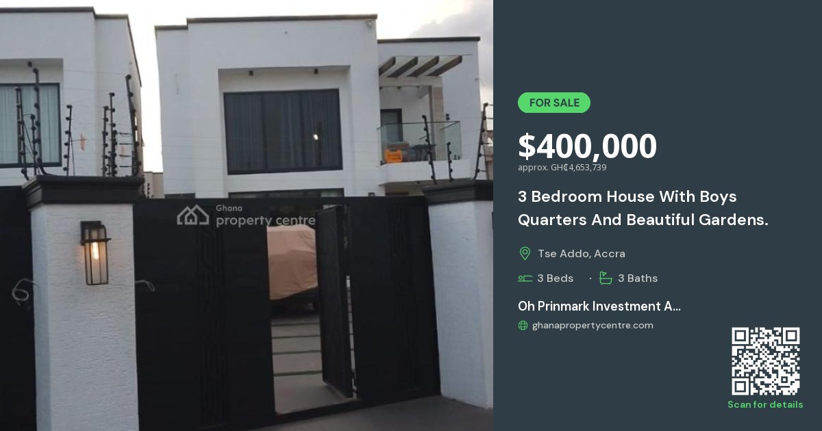 For Sale: 3 Bedroom House With Boys Quarters And Beautiful Gardens ...